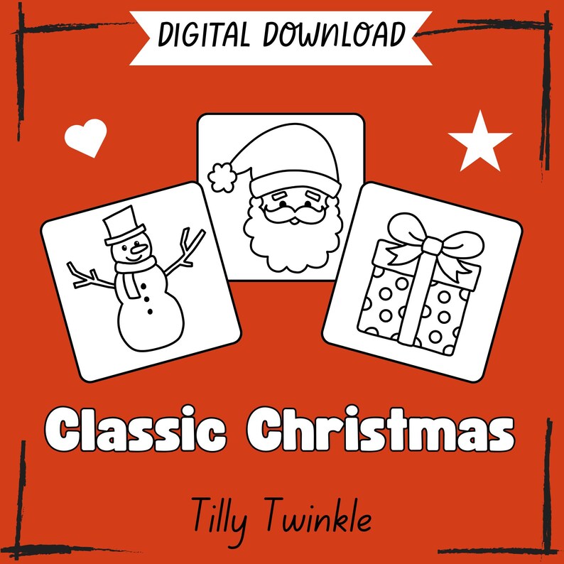 Classic Christmas Printable Colouring Pages 20 Pages Instant Download ...