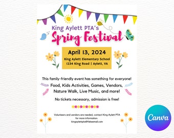 Pastries With Parents Flyer Canva Template - Customizable for PTA PTO ...