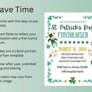Shamrock St. Patrick's Day Event Flyer Canva Template - Fully ...