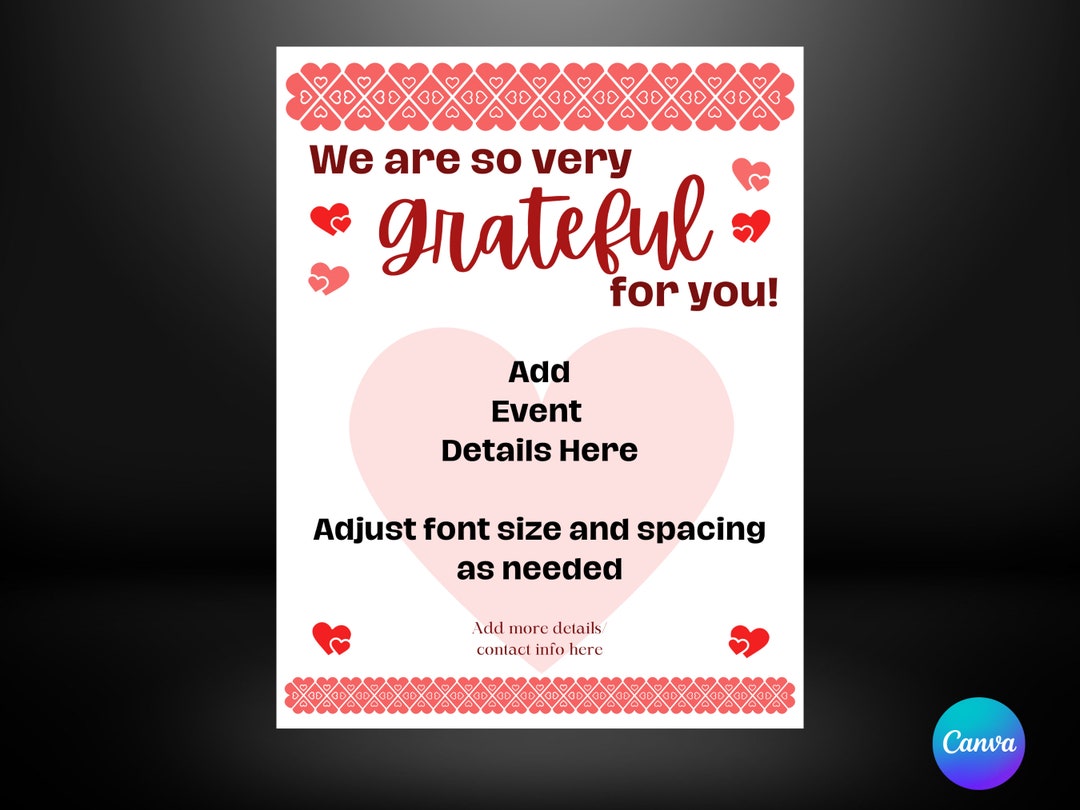 Valentine's Day Themed Appreciation Event Flyer Canva Template ...