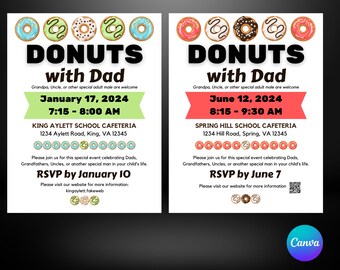 Pastries With Parents Flyer Canva Template - Customizable for PTA PTO ...
