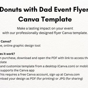 Donuts With Dad Flyer Canva Template - Customizable for PTA PTO PTSA ...