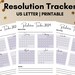 2024 Resolution Tracker Printable, New Year Resolution, Resolution ...