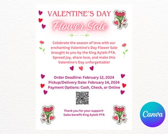 Valentine's Day Candy Gram Flyer and Card Canva Template - Customizable ...
