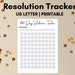 2024 Resolution Tracker Printable, New Year Resolution, Resolution ...