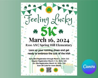 Shamrock St. Patrick's Day Event Flyer Canva Template - Fully ...