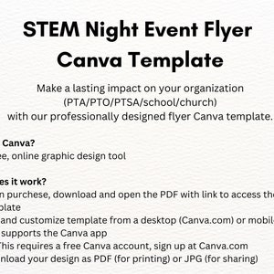 STEM Night Flyer Canva Template Customizable for PTA PTO School Church ...