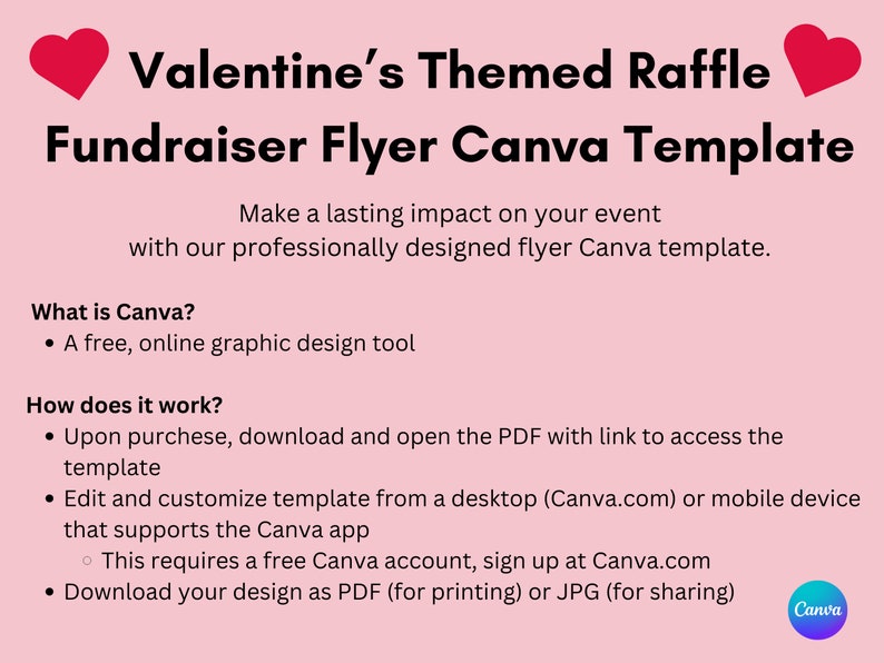 Valentine's Day Cupid Raffle Fundraiser Flyer Canva Template ...