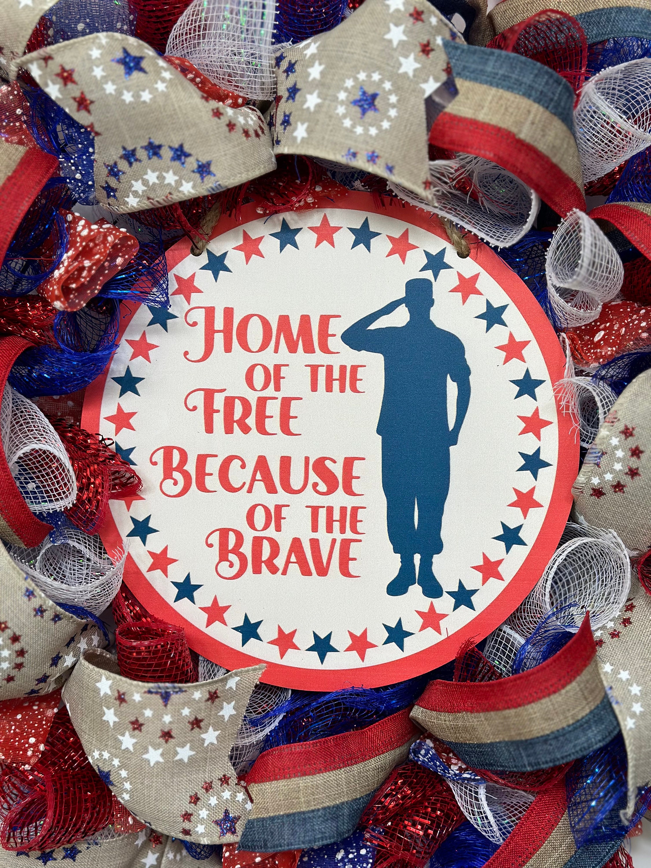 Memorial Day Wreath, Memorial Day Deco Mesh Wreath, Memorial Day Front ...