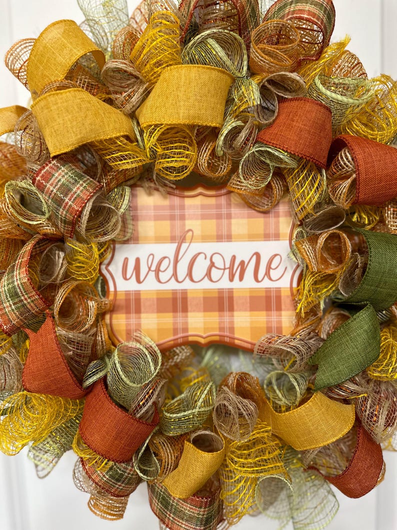 Fall Front Door Decor, Welcome Fall, Fall Wreath, Fall Decor, Fall Door ...