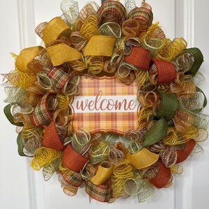 Fall Front Door Decor, Welcome Fall, Fall Wreath, Fall Decor, Fall Door ...