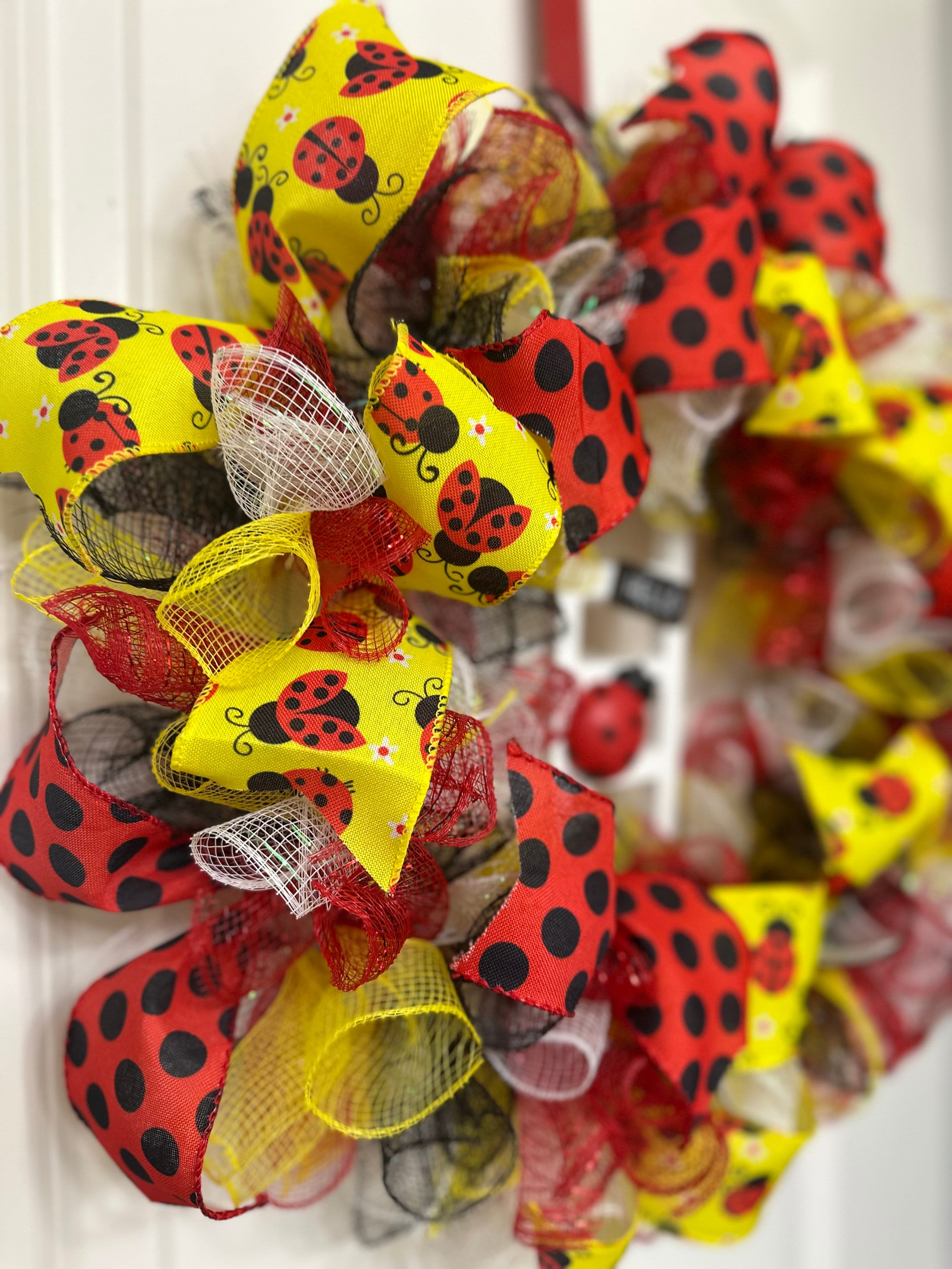 Ladybug Wreath, Lady Bug Wreath, Summer Wreath, Deco Mesh Ladybug ...