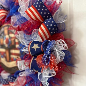 Memorial Day Wreath, Memorial Day Deco Mesh Wreath, Memorial Day Front ...