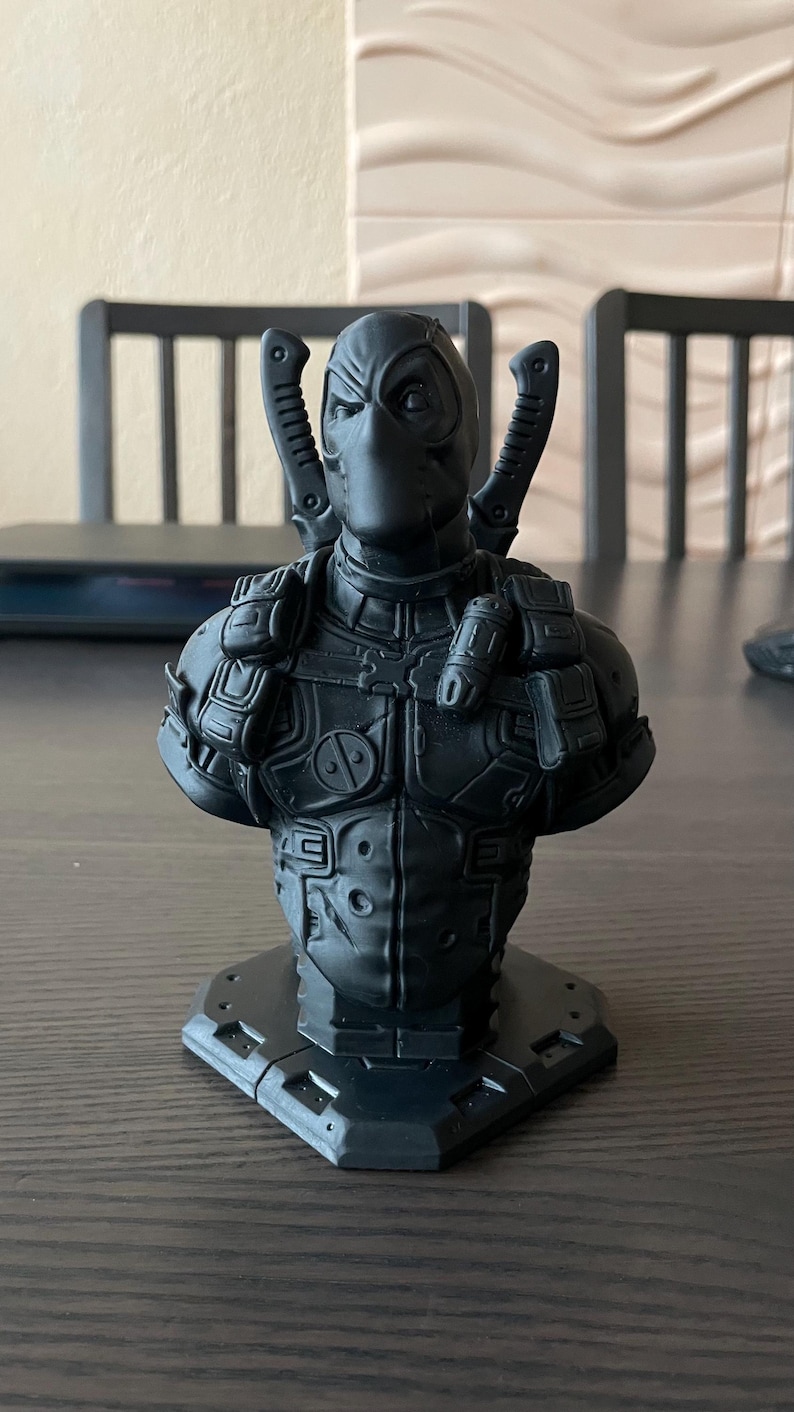 Deadpool Resin Bust Statue - 3D Printed Hand Painted Fantasy Art Decor ...
