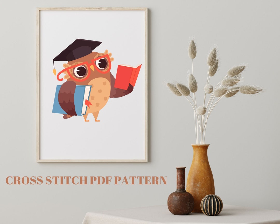 Printable Cute Owl Cross Stitch Pattern Kawaii Owl - Etsy