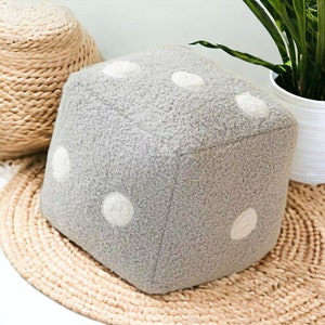 Shearling Dice Pillow, 6 Sided Dice Plush Pillow, Stuffed Six Side Dice ...