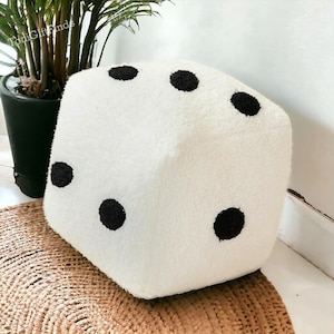 Shearling Dice Pillow, 6 Sided Dice Plush Pillow, Stuffed Six Side Dice ...
