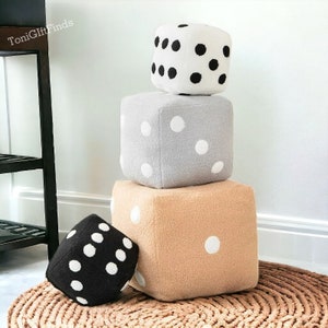 Shearling Dice Pillow, 6 Sided Dice Plush Pillow, Stuffed Six Side Dice ...
