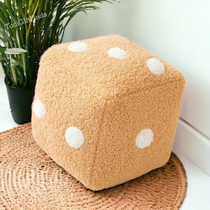 Shearling Dice Pillow, 6 Sided Dice Plush Pillow, Stuffed Six Side Dice ...