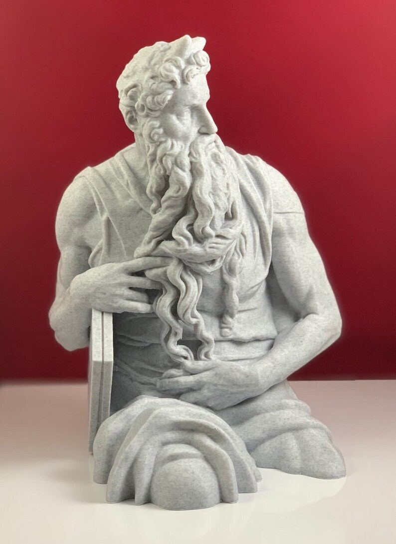 Michelangelo's Moses Statue: 3D Printed Replica of a Masterwork - Etsy ...