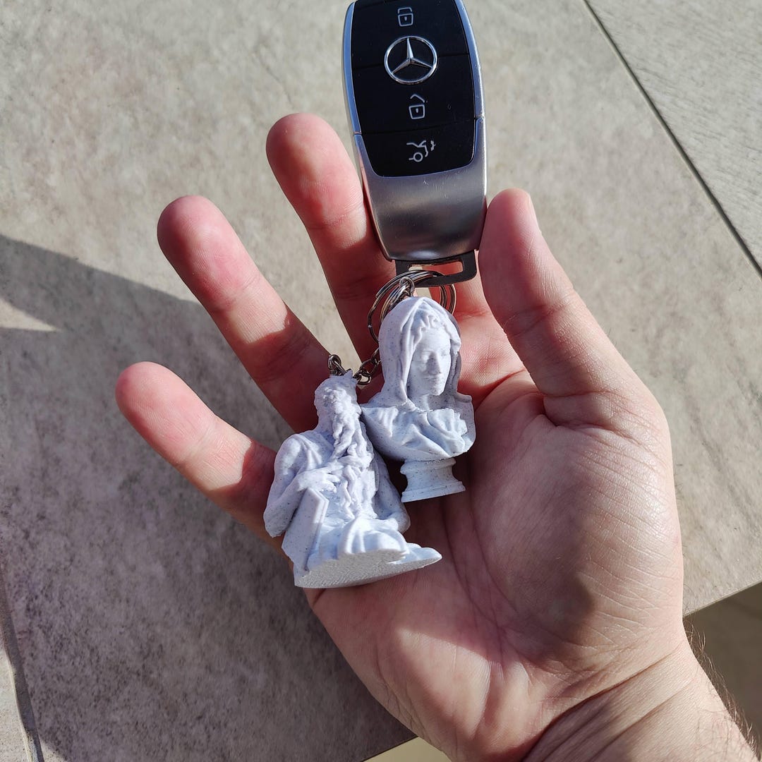 Keychain of Michelangelo's Moses and Mary Pieta - Etsy