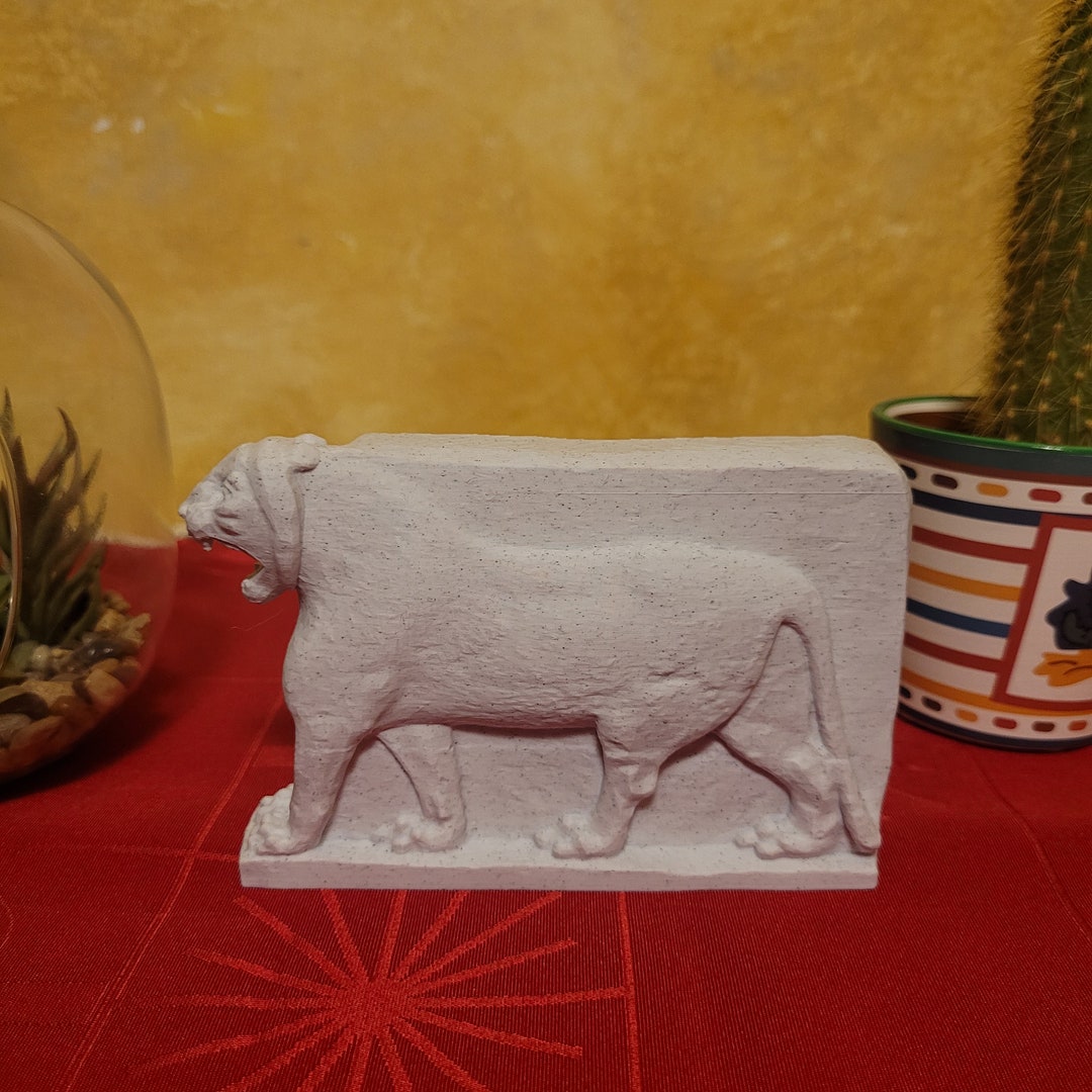 Assyrian Guardian Lion Statue, Decorative Assyrian Statue, Antique ...