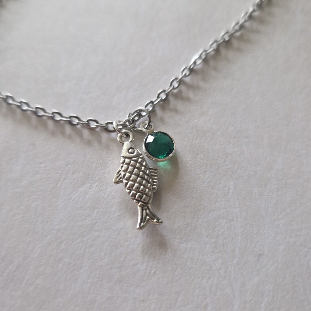 Fish Necklace, Antique Silver Tiny Fish Necklace, Fish Jewelry, Fish ...