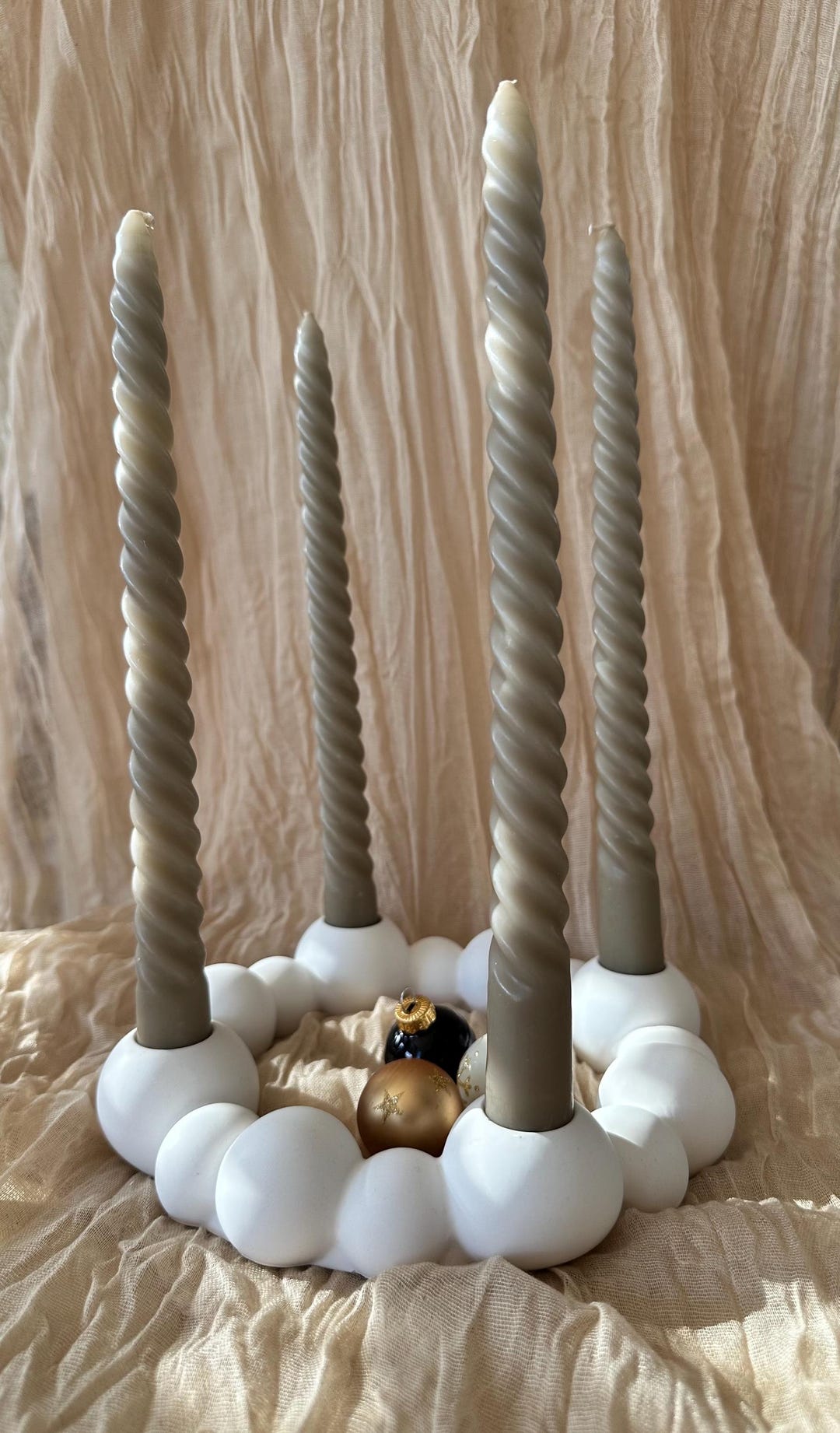 Large Advent Wreath | Bubbles | Candle Holder | Handmade - Etsy