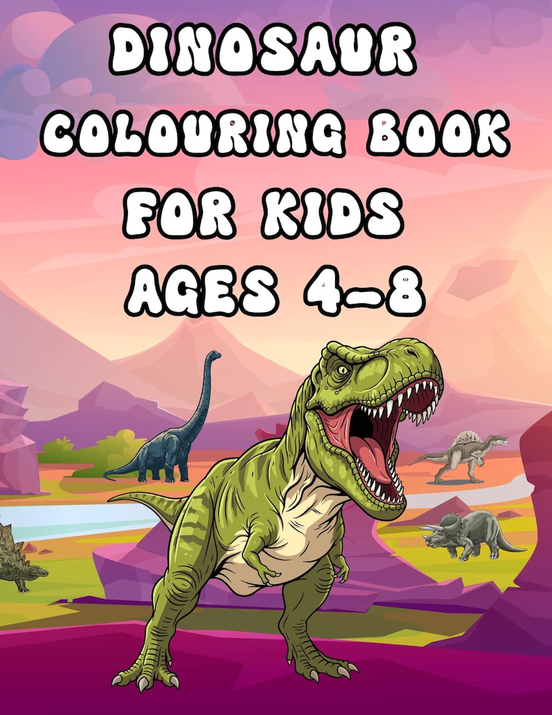 Dinosaur Colouring Pages - Etsy Ireland