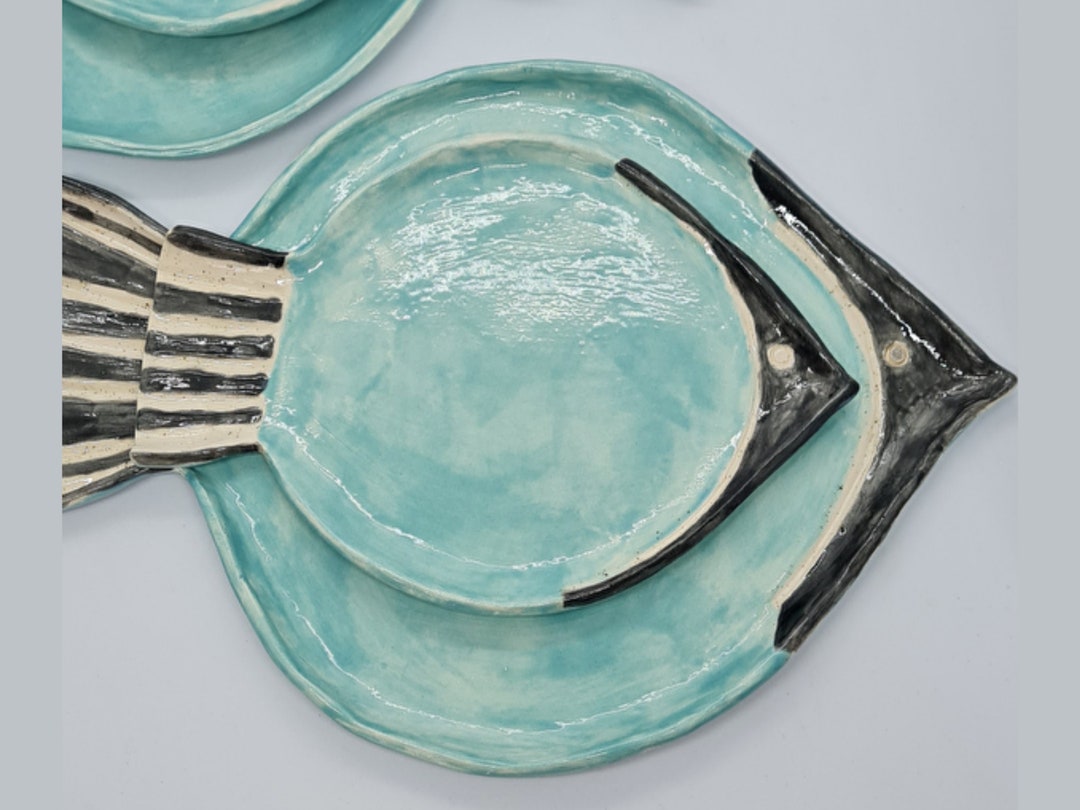 Handmade Ceramic Fish-shaped Plate Set Set of 2 - Etsy