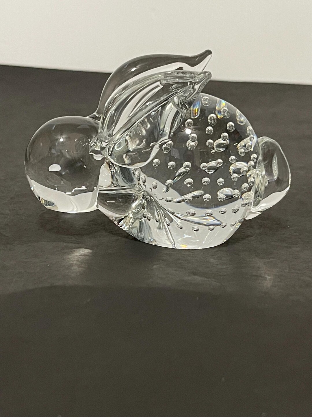 VTG Art Glass Rabbit Bunny Controlled Bubbles Bullicante Paperweight ...