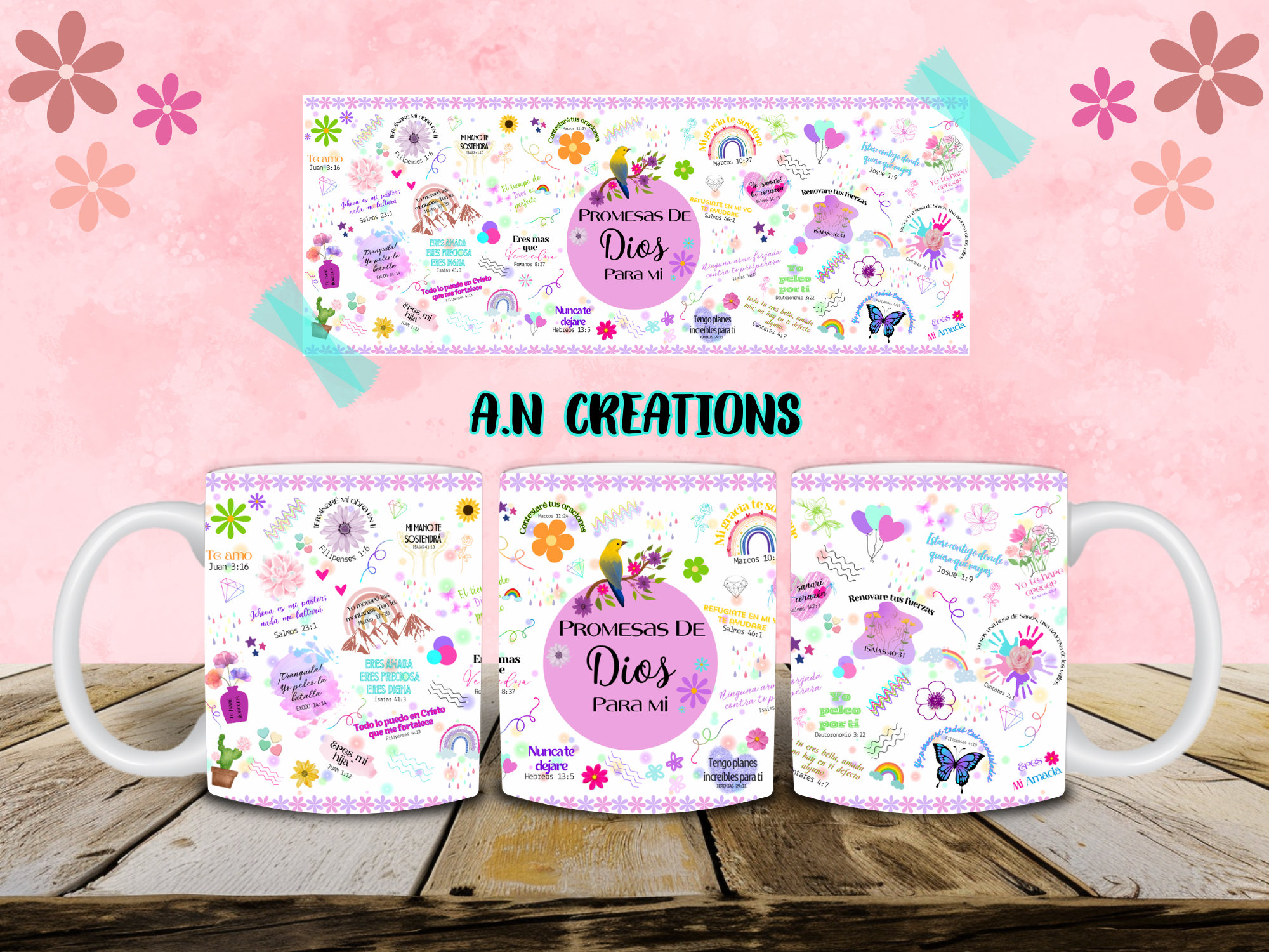 Diseño cristiano para tazas 11oz promesas de Dios para mi - Etsy España