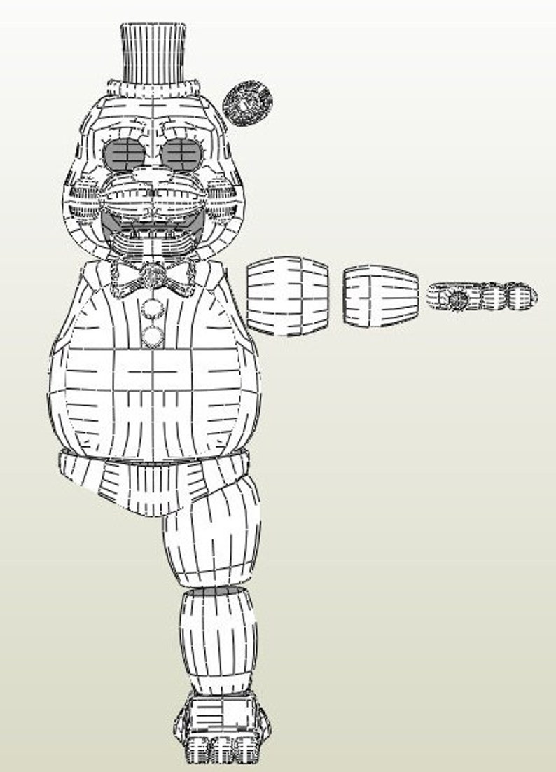 3 Toy Pack (toy Chica, Toy Bonnie, Toy Freddy) Cosplay Foam and Paper ...