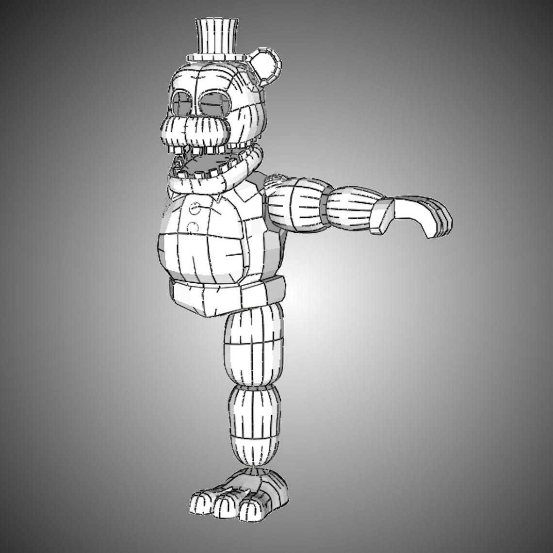 Unwithered/withered Freddy Cosplay Foam and Paper Pepakura Templates ...