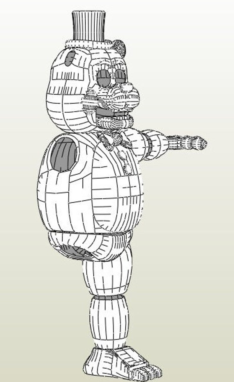 Toy Freddy Cosplay Foam and Paper Pepakura Templates Foam Template - Etsy