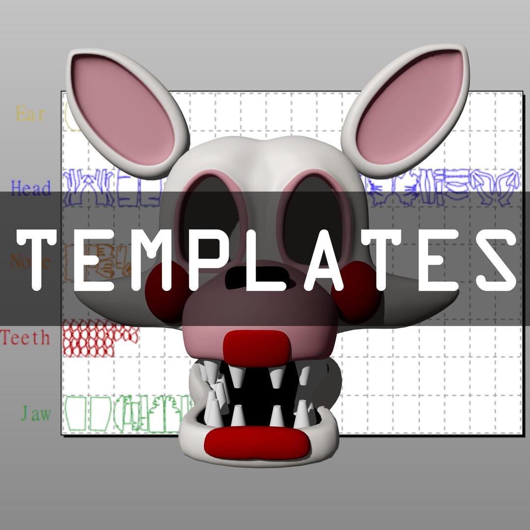 Mangle Toy Foxy Head Cosplay Foam and Paper Pepakura Templates Foam ...