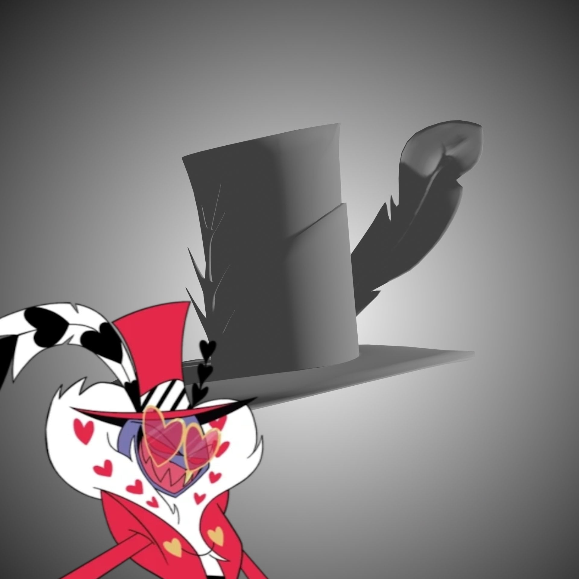 Valentino Hat Hazbin Hotel Cosplay Foam and Paper Pepakura Templates ...