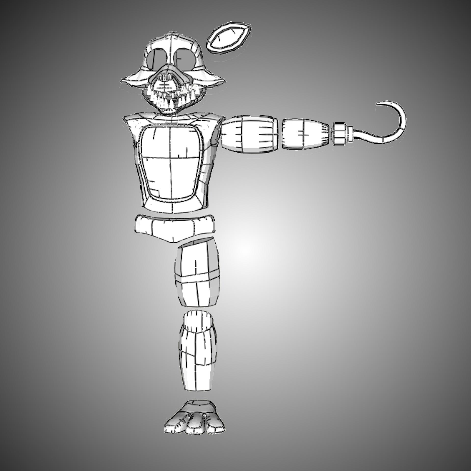 Unwithered/withered Foxy Cosplay Foam and Paper Pepakura Templates Foam ...