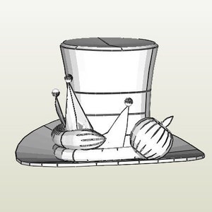 Lucifer Hat Hazbin Hotel Cosplay Foam and Paper Pepakura Templates Foam ...