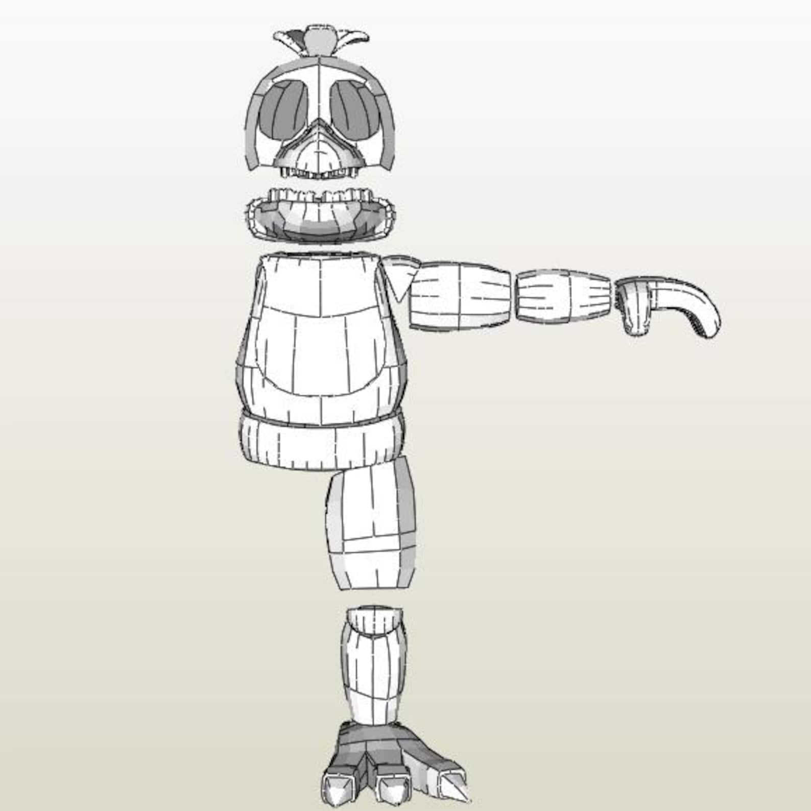 Unwithered/withered Girl Cosplay Foam and Paper Pepakura Templates Foam ...