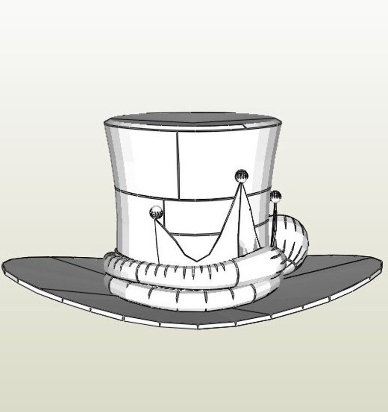 Lucifer Hat Hazbin Hotel Cosplay Foam and Paper Pepakura Templates Foam ...
