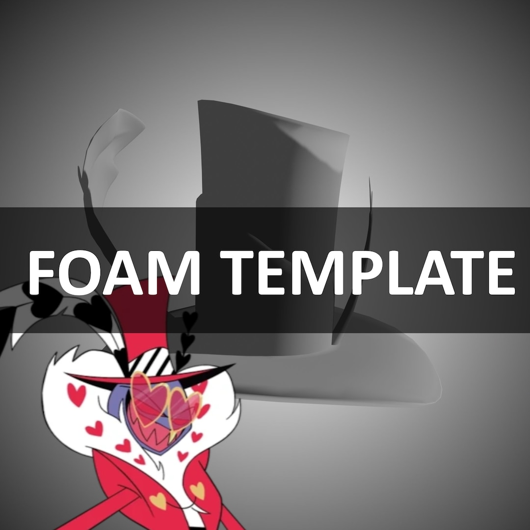 Valentino Hat Hazbin Hotel Cosplay Foam and Paper Pepakura Templates ...
