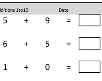 Basic Addition Worksheet - Etsy