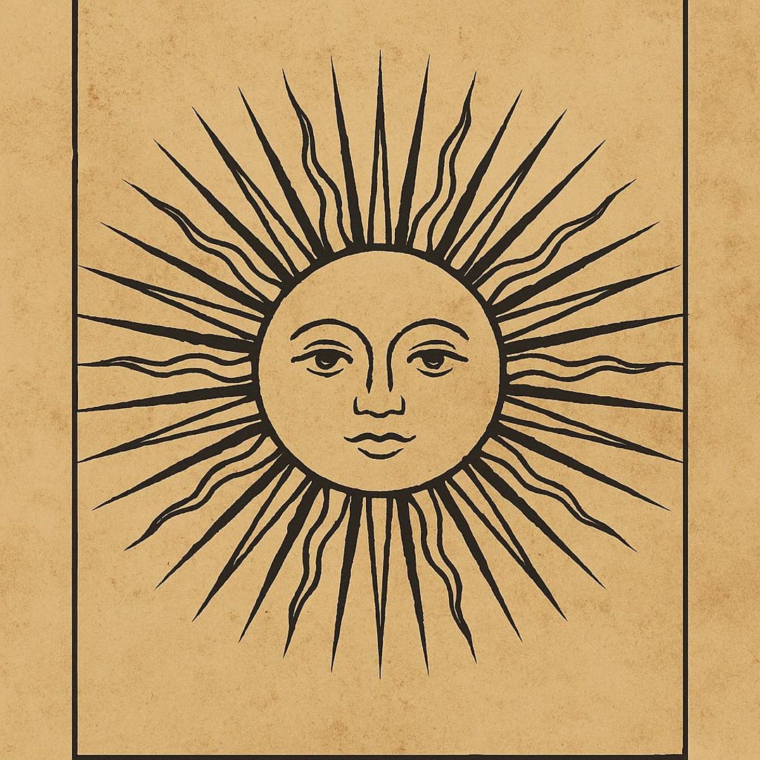 Vintage Sun Face Print Alchemical Sun Digital Download Celestial Wall ...
