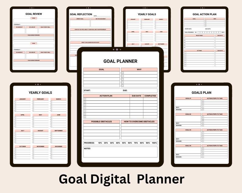 Goal Planner BUNDLE, 2024 Goals Tracker, SMART Goal Setting Kit, New ...