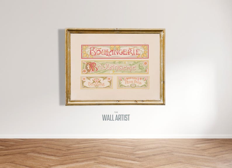 Vintage French Bakery Sign Print Boulangerie and Patisserie Wall Art ...