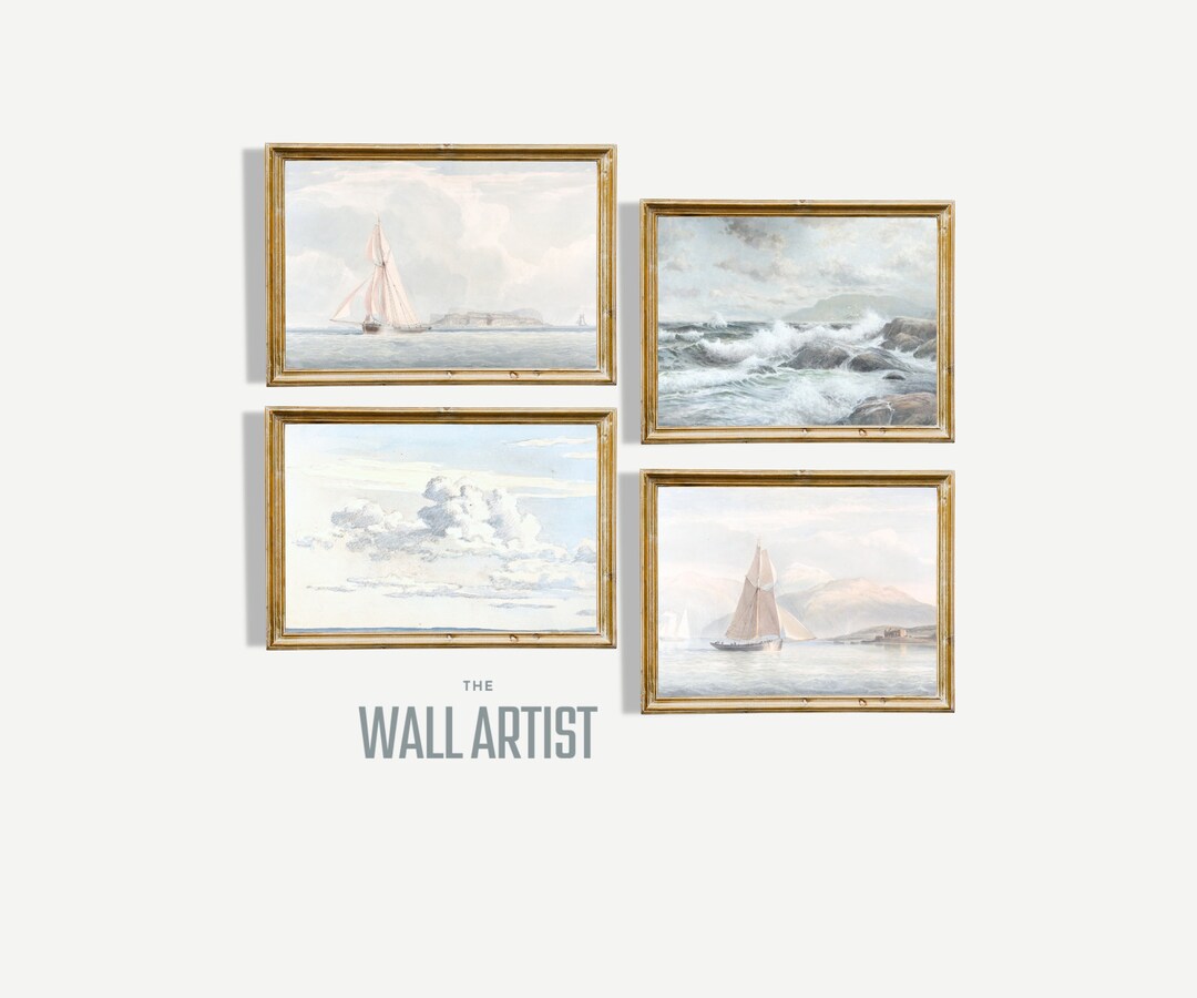 Sailboat Gallery Printables, Nautical Boat Digital Prints, Coastal Boat ...