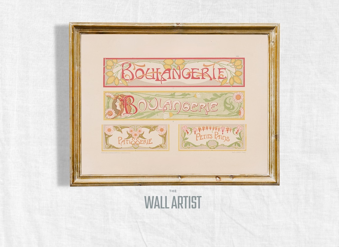 Vintage French Bakery Sign Print Boulangerie and Patisserie Wall Art ...