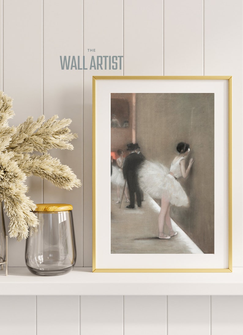 Printable Ballerina Print | Ballerina Behind the Stage| Vintage Muted ...