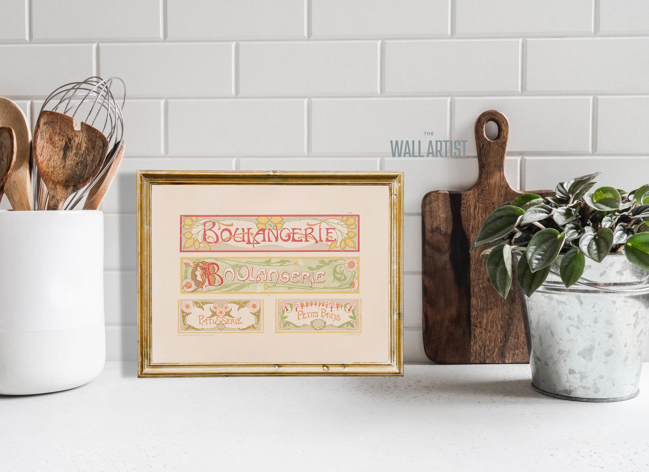 Vintage French Bakery Sign Print Boulangerie and Patisserie Wall Art ...